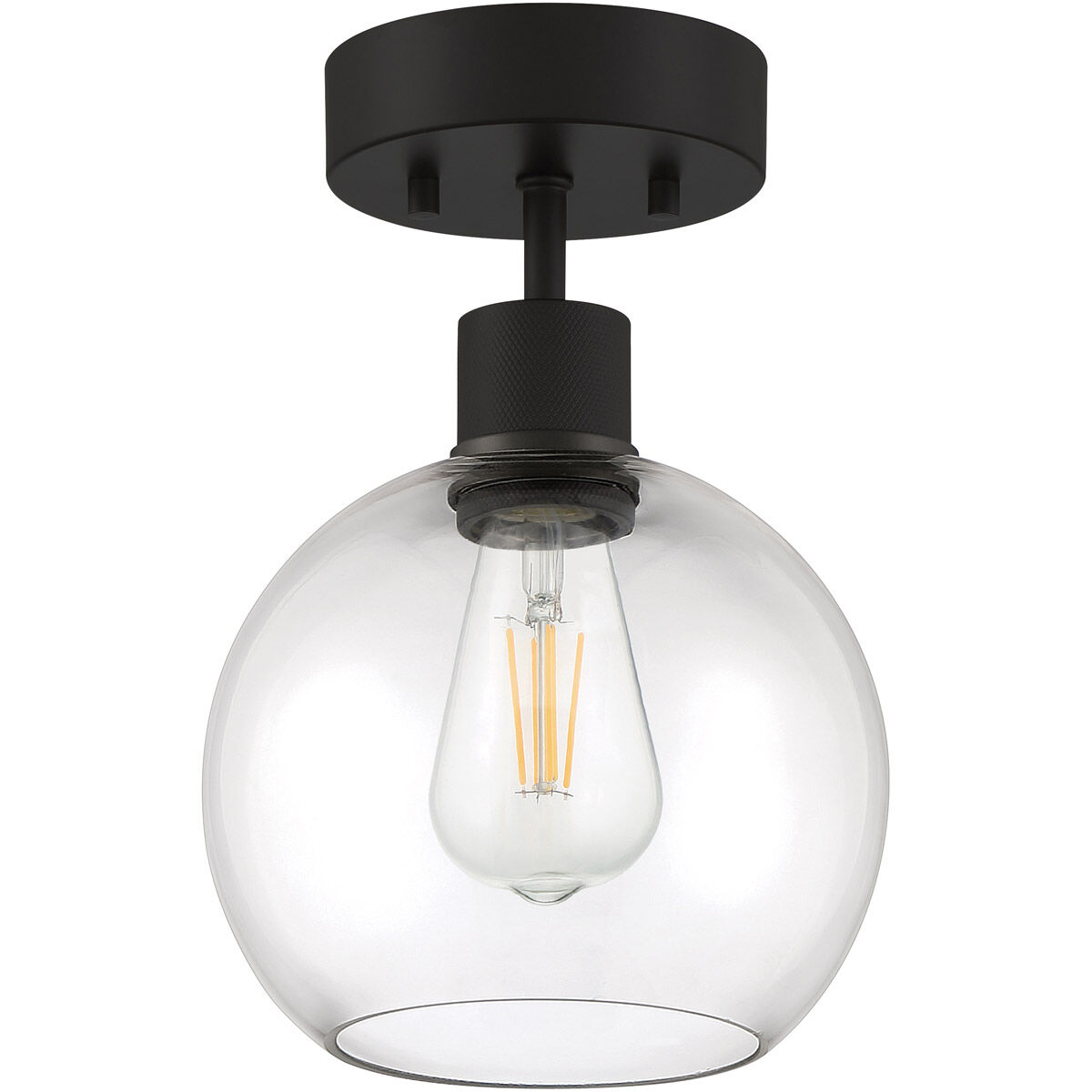 Access 63148LEDDLP-MBL/CLR Port Nine LED 8 inch Matte Black Semi-Flush ...