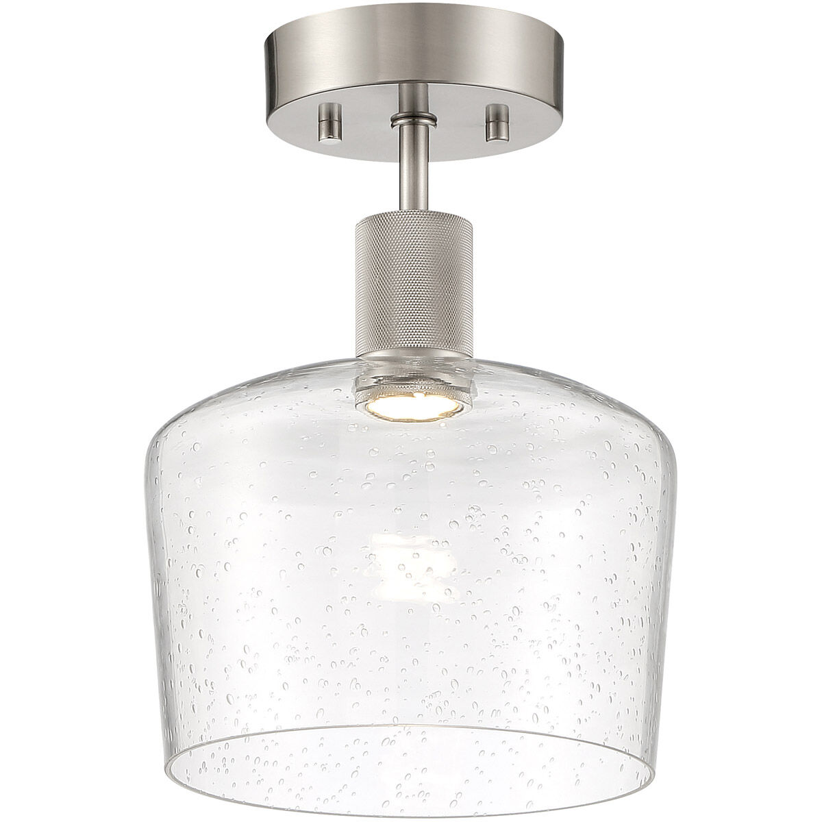 Access 63147LEDD-BS/SDG Port Nine LED 9 inch Brushed Steel Semi-Flush ...