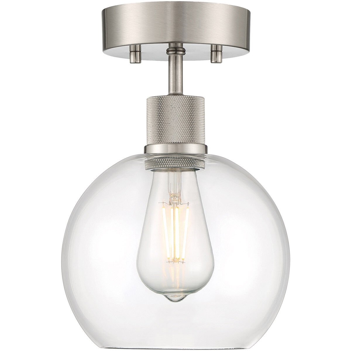 Access 63148LEDDLP-BS/CLR Port Nine LED 8 inch Brushed Steel Semi-Flush ...