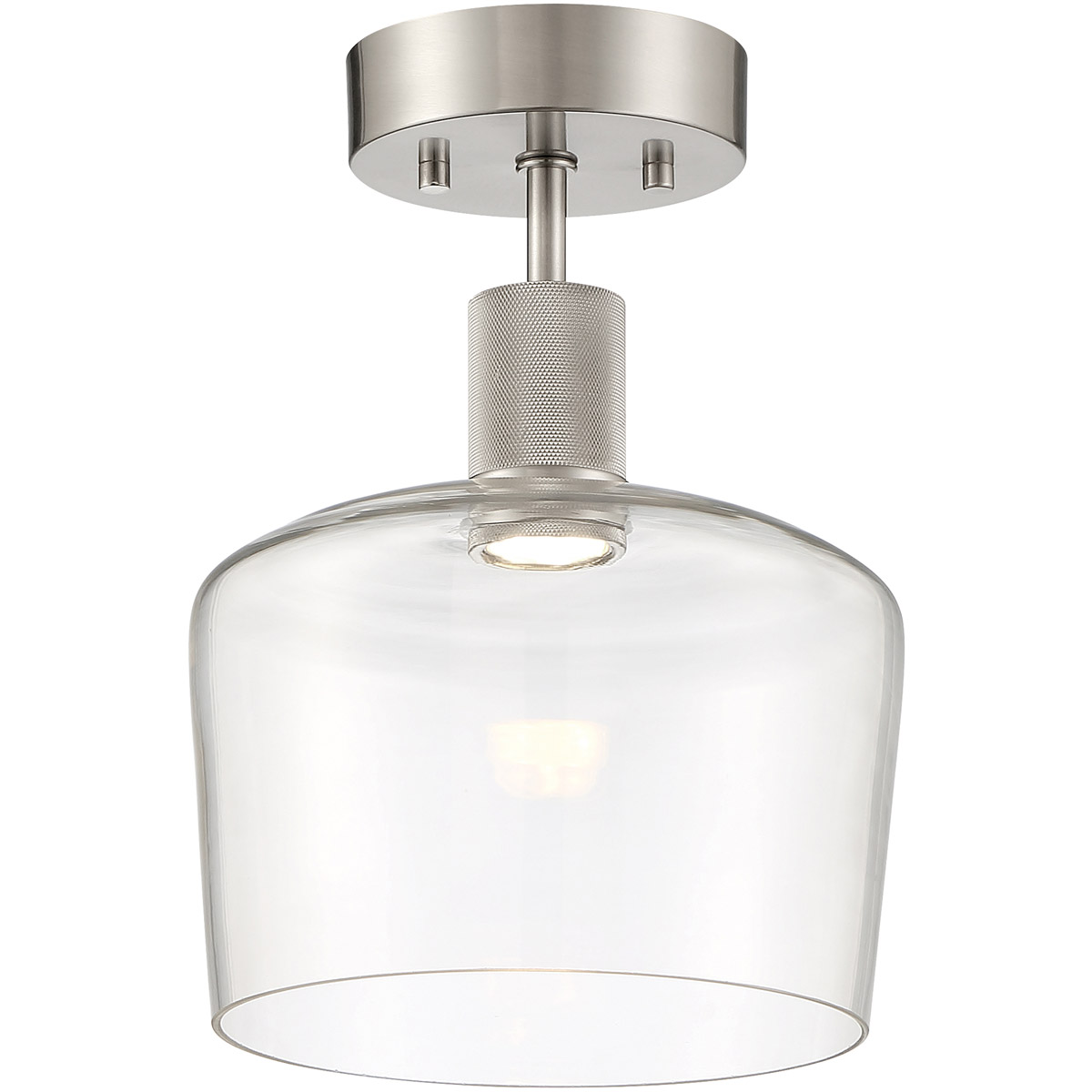 Access 63147LEDD-BS/CLR Port Nine LED 9 inch Brushed Steel Semi-Flush ...