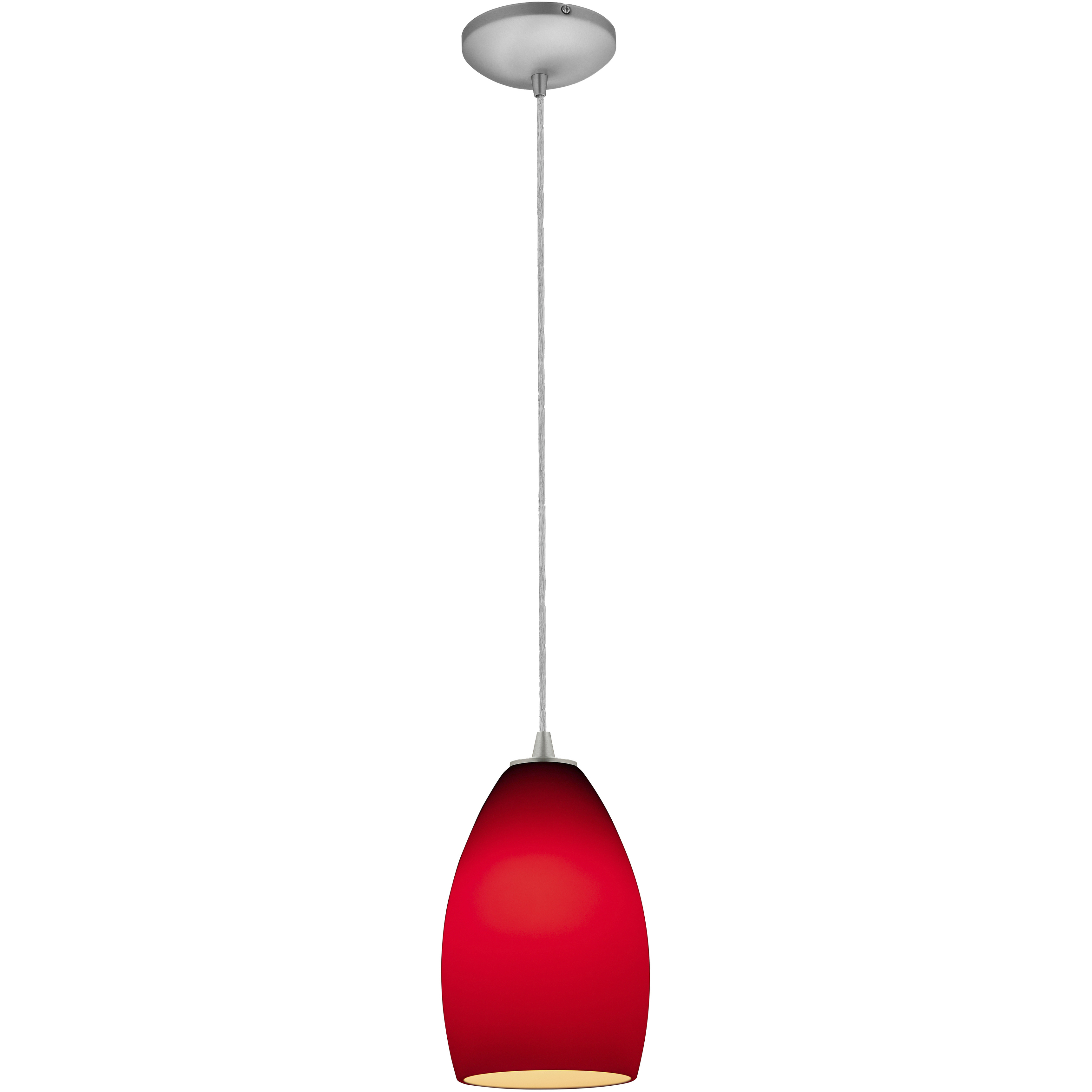 Access 28012-1C-BS/RED Champagne 1 Light 5 inch Brushed Steel Pendant ...